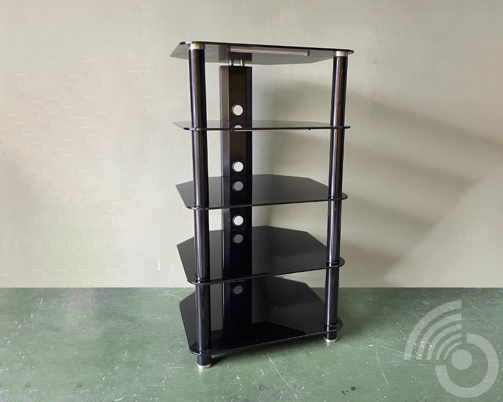Black Metal and Glass Hi-FI Shelving Unit – Open Ear Audio Store